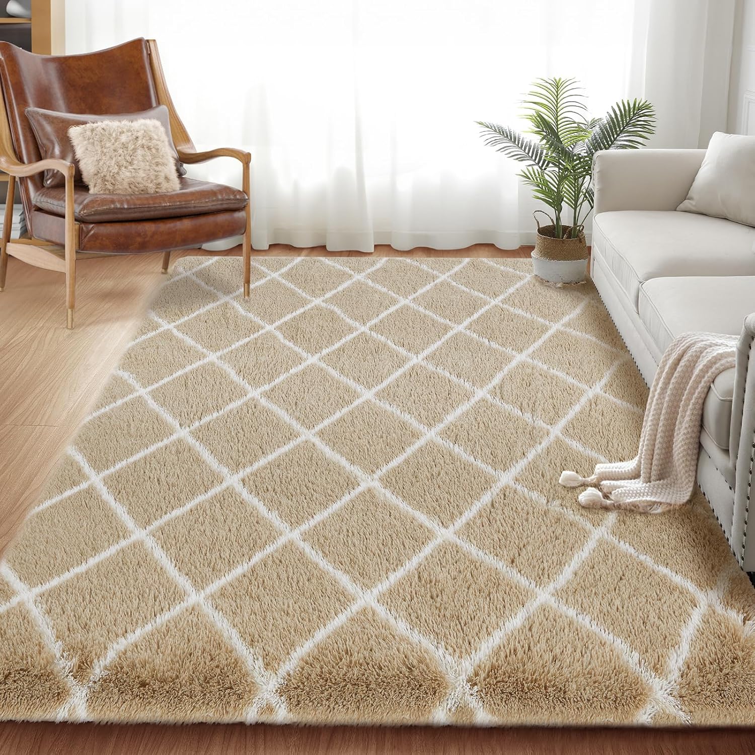 Amazon.com: TOOHUB Rug Fluffy Rug for Bedroom, Super Soft Rug, 5X7Feet ...