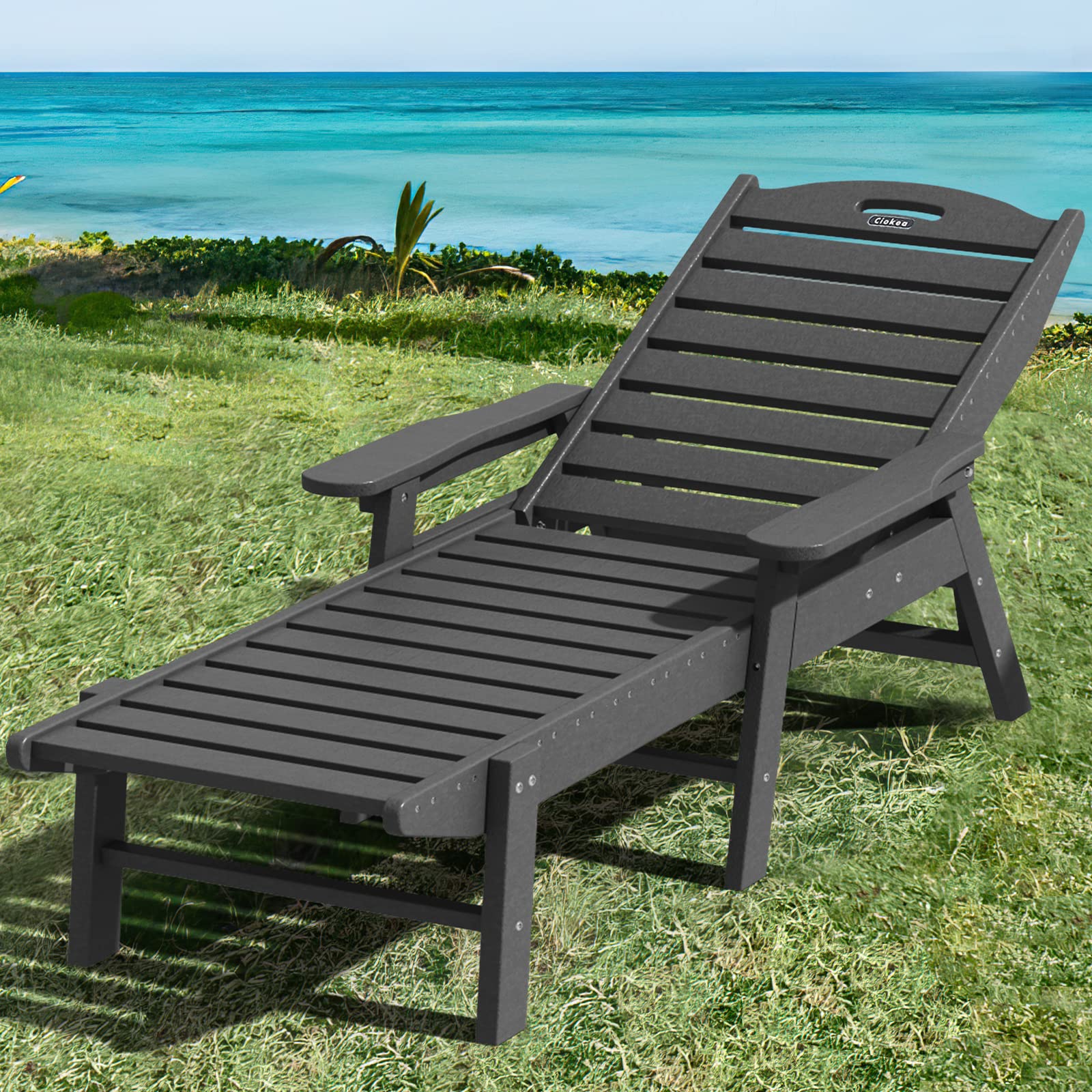 Snapklik.com : Folding Patio Chaise Lounge Chairs, 5-Position ...