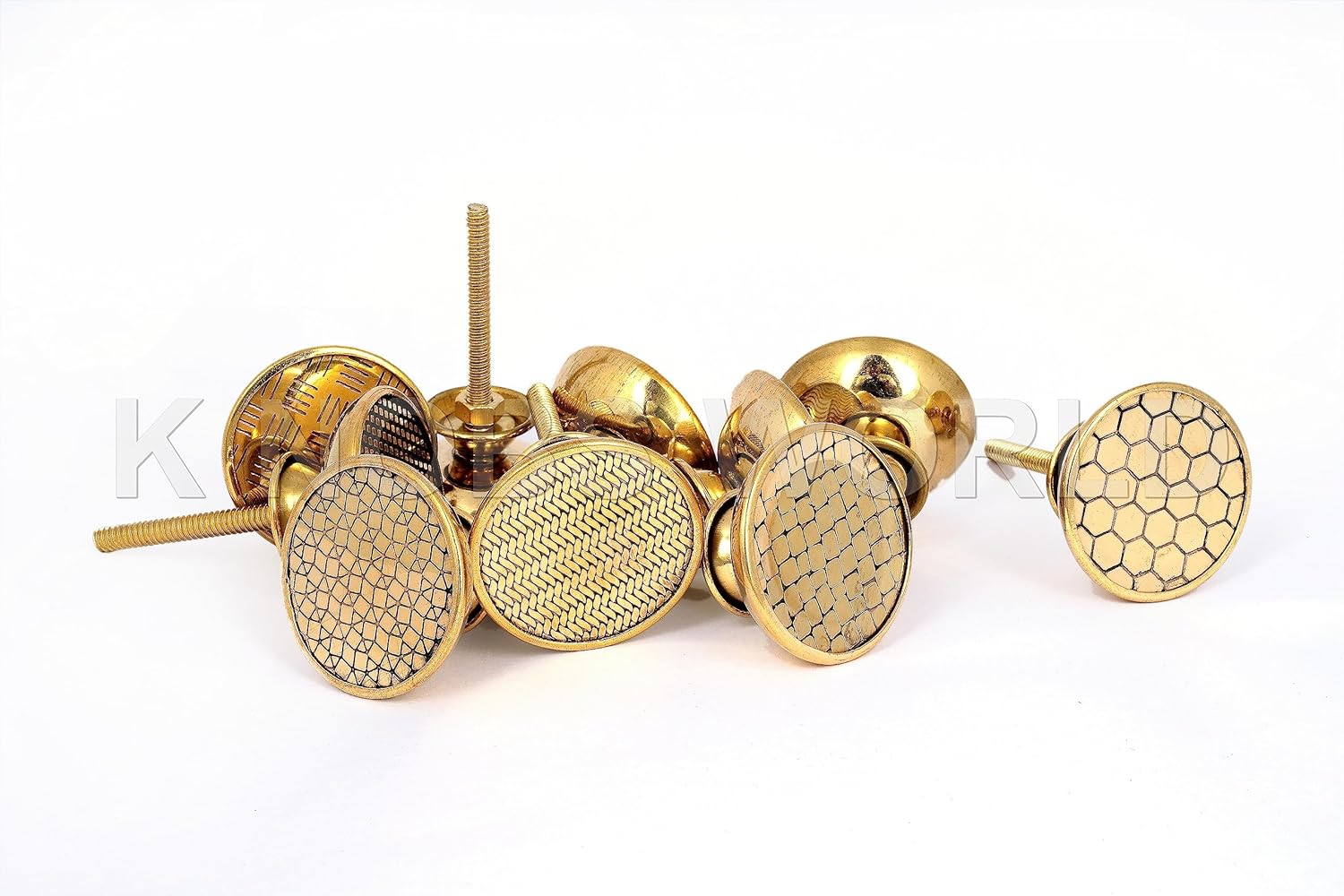KNOBSWORLD Set di 10 pomelli in ottone per armadietti da cucina, armadi ...