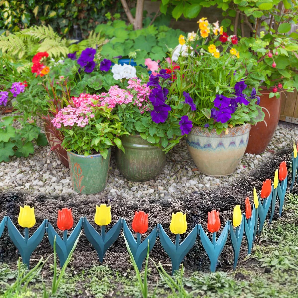 Snapklik.com : 10Pcs Decorative Plastic Garden Edging Fence, Tulip ...