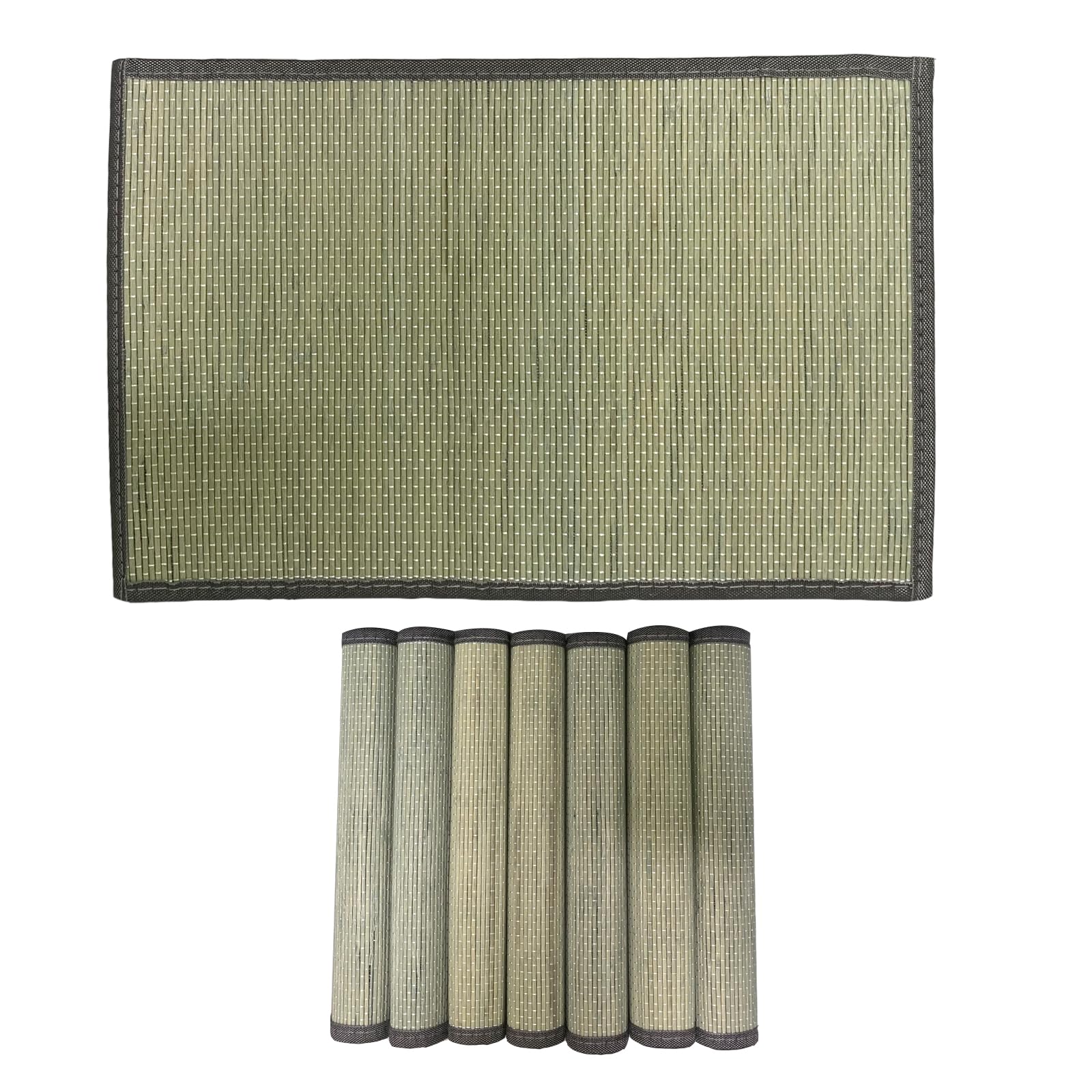 Amazon.com: ANDSTAR Set of 8 Pcs Bamboo Placemats with Fabric Border ...