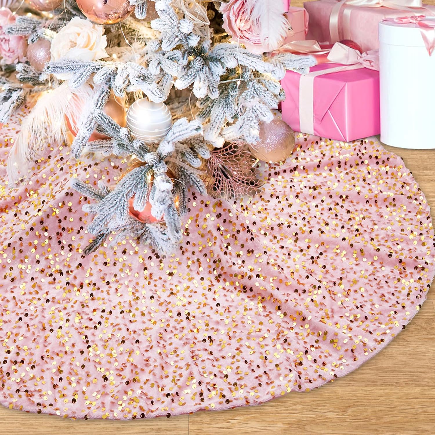 Amazon.com: 36 Inches Small Tree Skirt: Sequin Glitter Tree Skirts ...