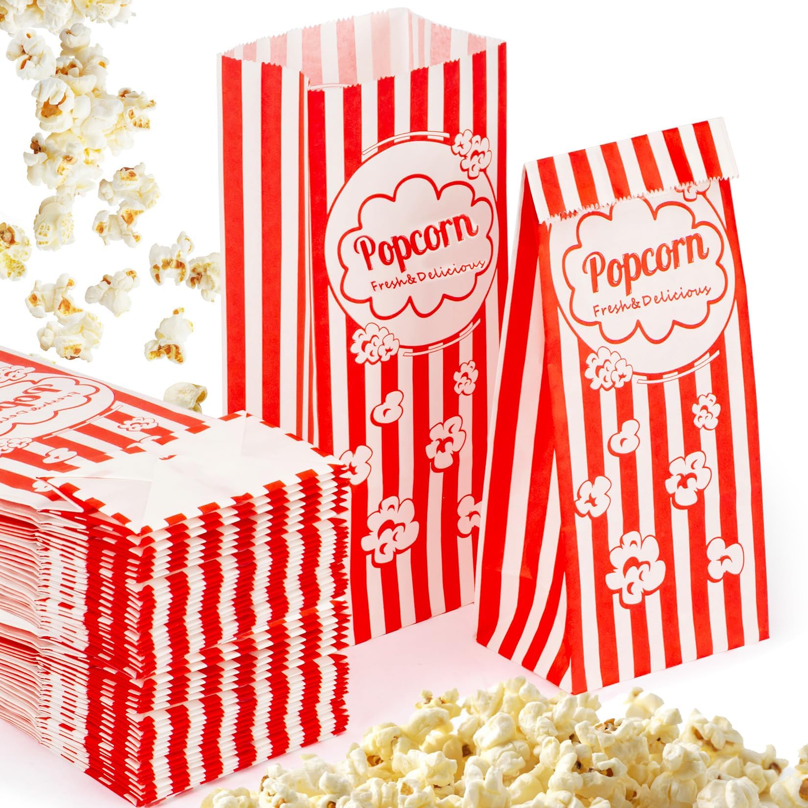 Amazon.com: Teling 300 Pcs 1 oz Paper Popcorn Bags Individual Servings ...