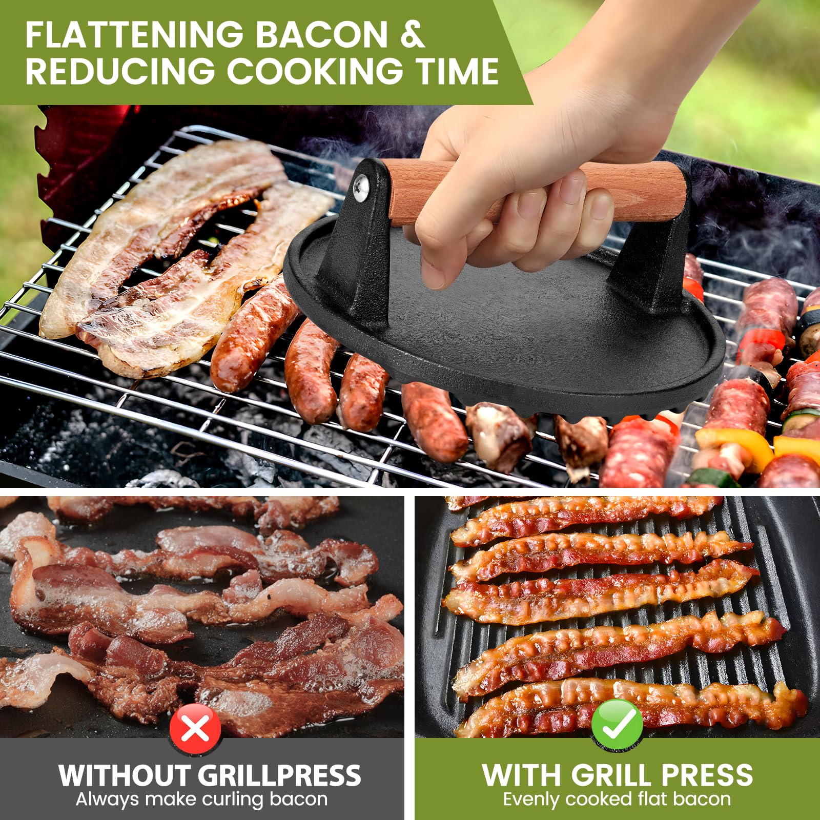 Snapklik.com : Whaleme Blackstone Burger Press Set - 7" Round Smash ...