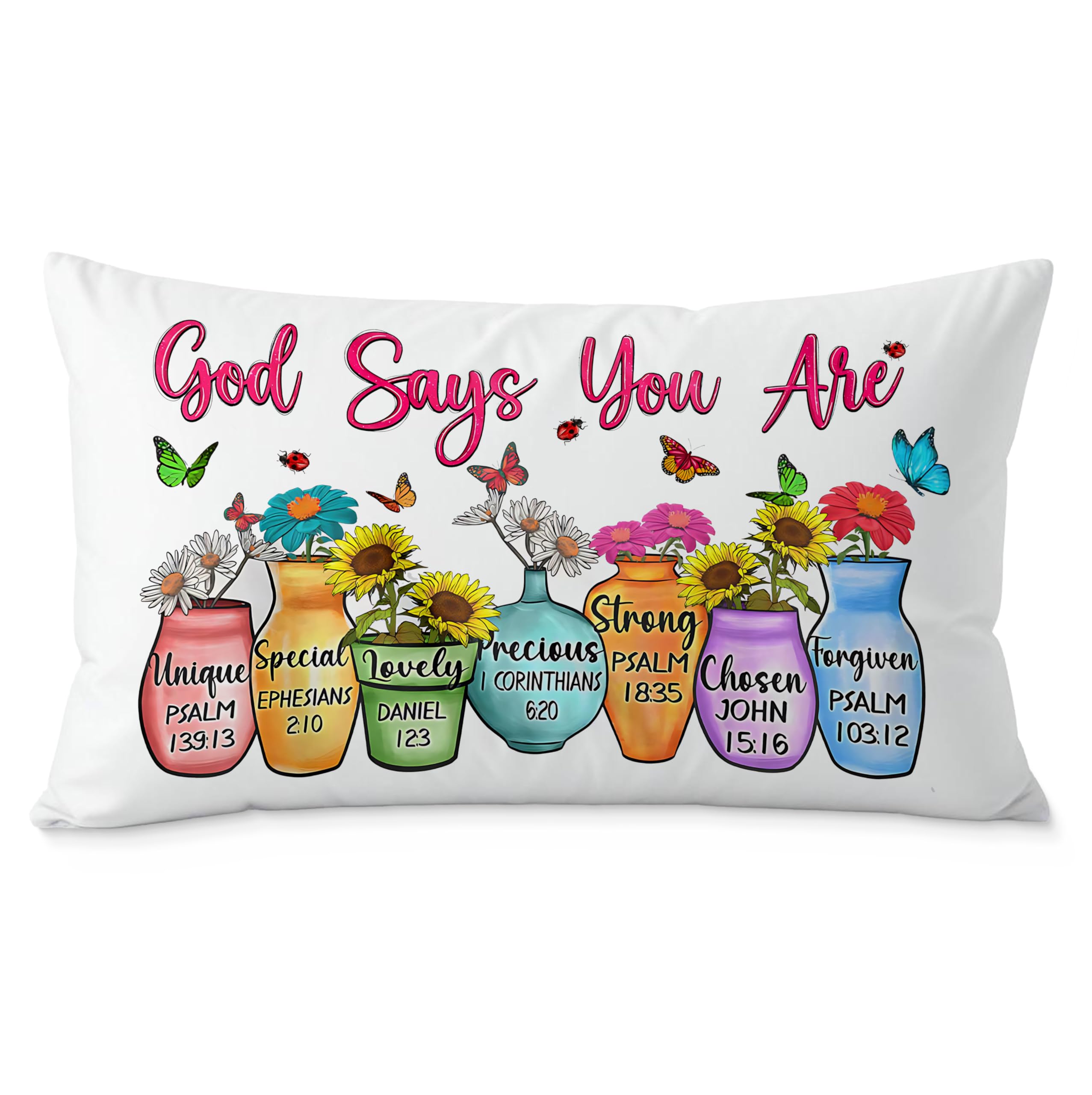 Amazon.com: Fuasei God Says You are Christian Bible Verse Pillow Covers ...