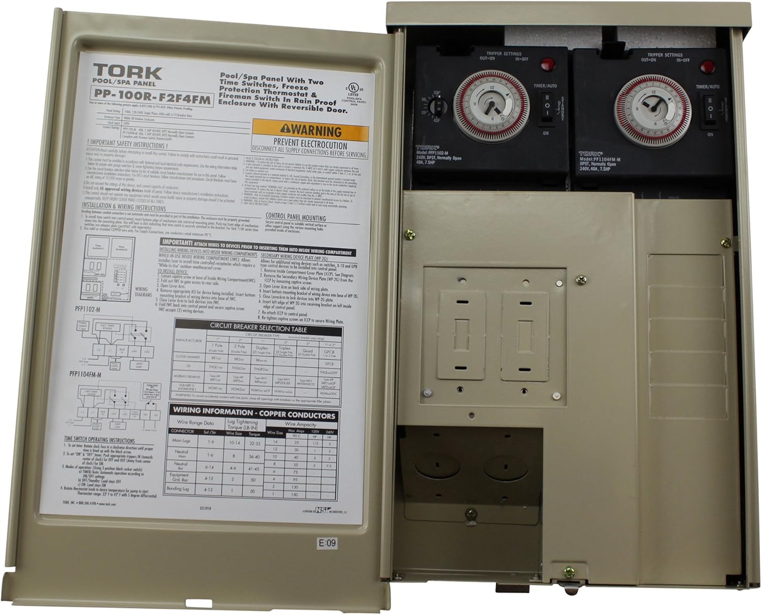 Amazon.com: NSI Tork PP-100R-F2F4FM 100A Pool Spa Control Panel with ...