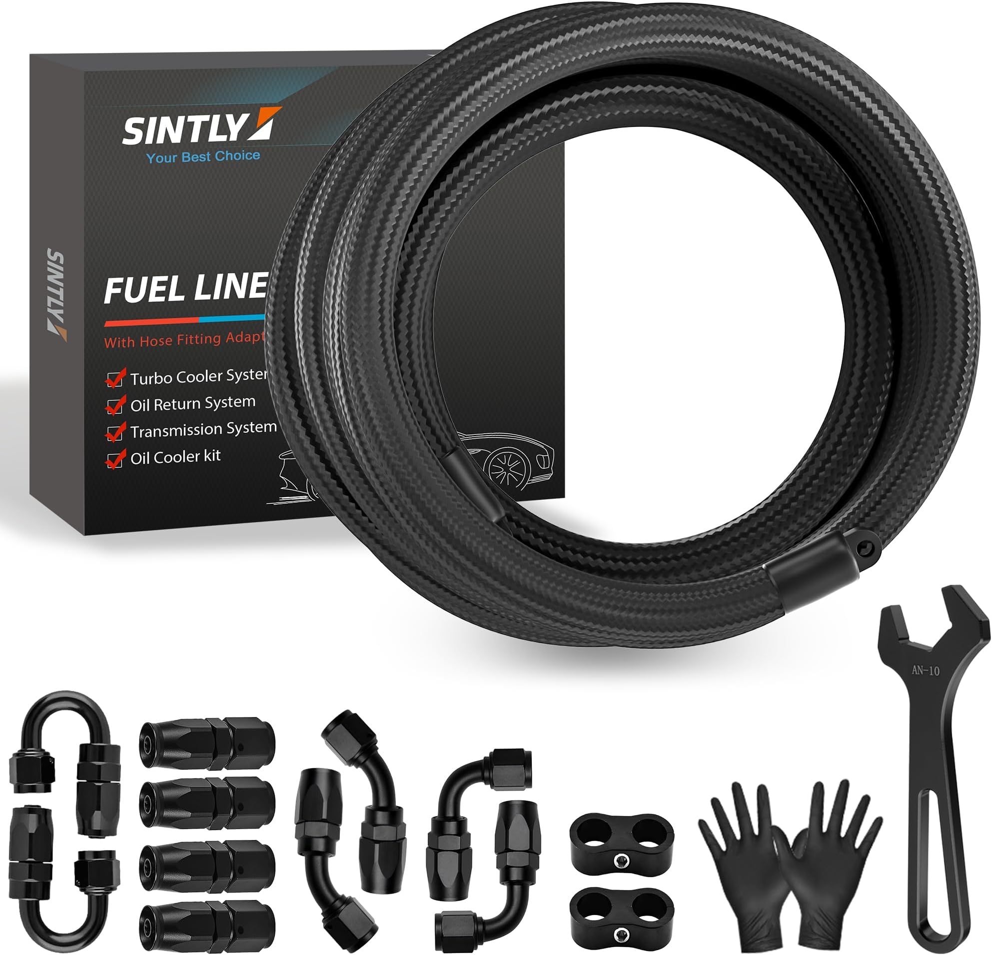 Amazon.com: 25FT 6AN Fuel Line Kit 3/8'' NBR Rubber Fuel Hose EFI LS ...