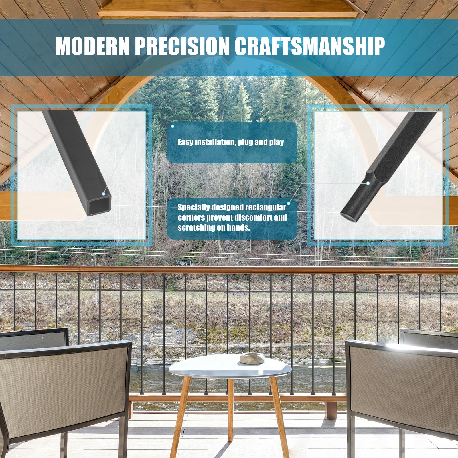 Snapklik.com : Patavin 1/2 Inch Wrought Iron Plain Bar Balusters ...