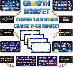 Amazon.com: Pasimy 38 Pieces Growth Mindset Classroom Decorations Space ...