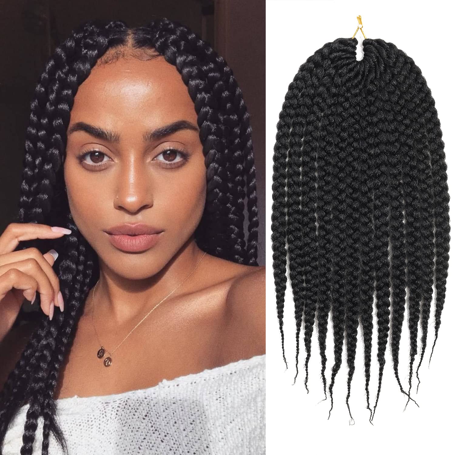Box Braids Crochet Hair 14 Inch 6 Packs Medium Goddess | Desertcart Sri ...