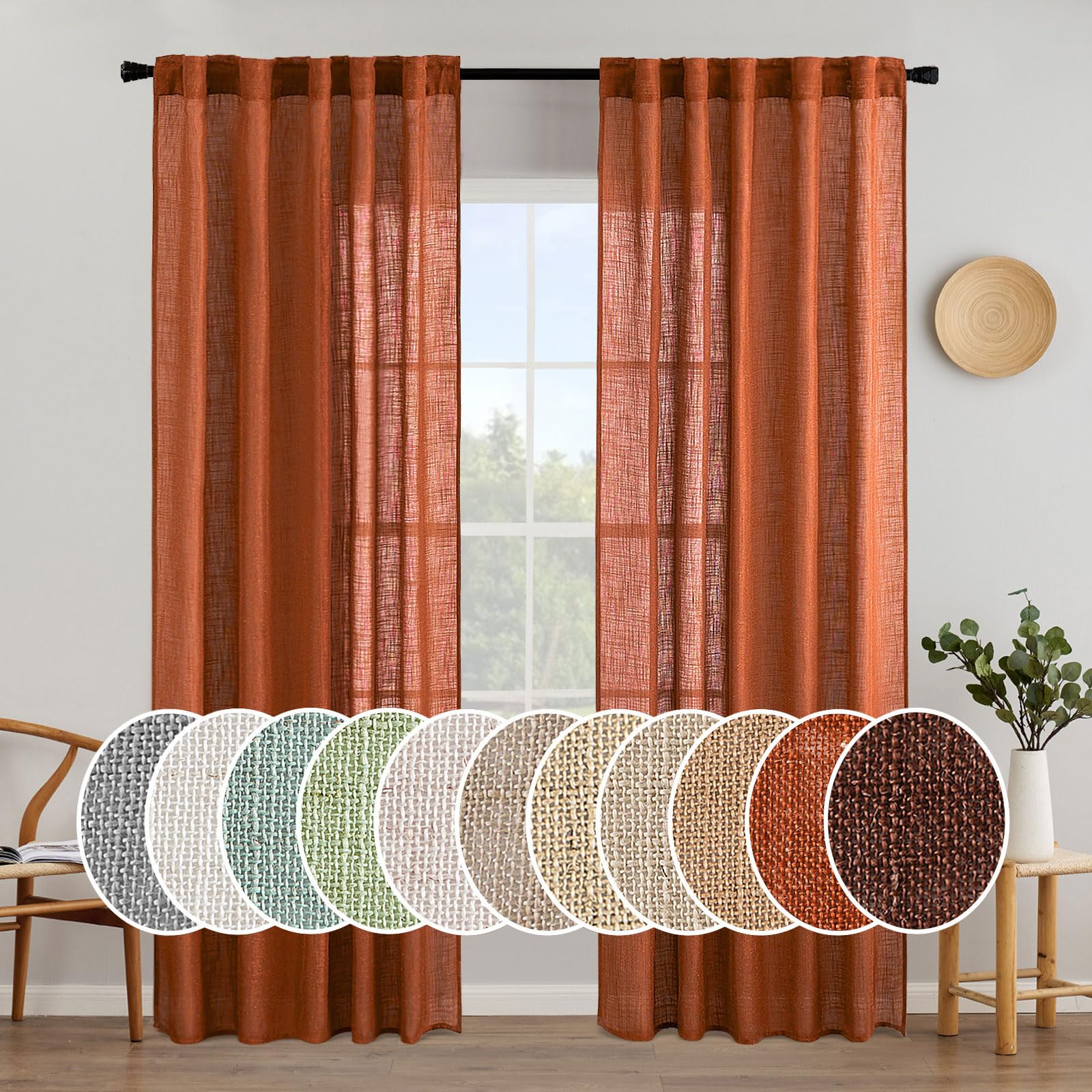 Color Rust Curtain Panel