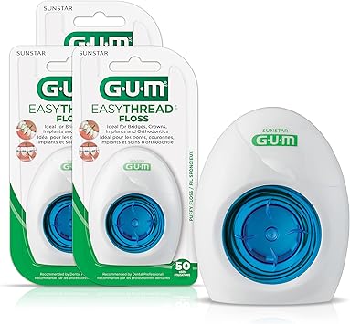 Gum EasyThread Floss, Orthodontic Threader, 3X50 uses (150 uses in 3 ...