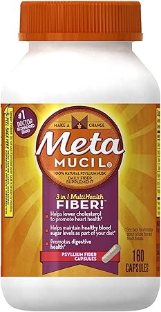 Amazon.com : METAMUCIL CAPSULES 160 : Dietary Fiber Nutritional ...