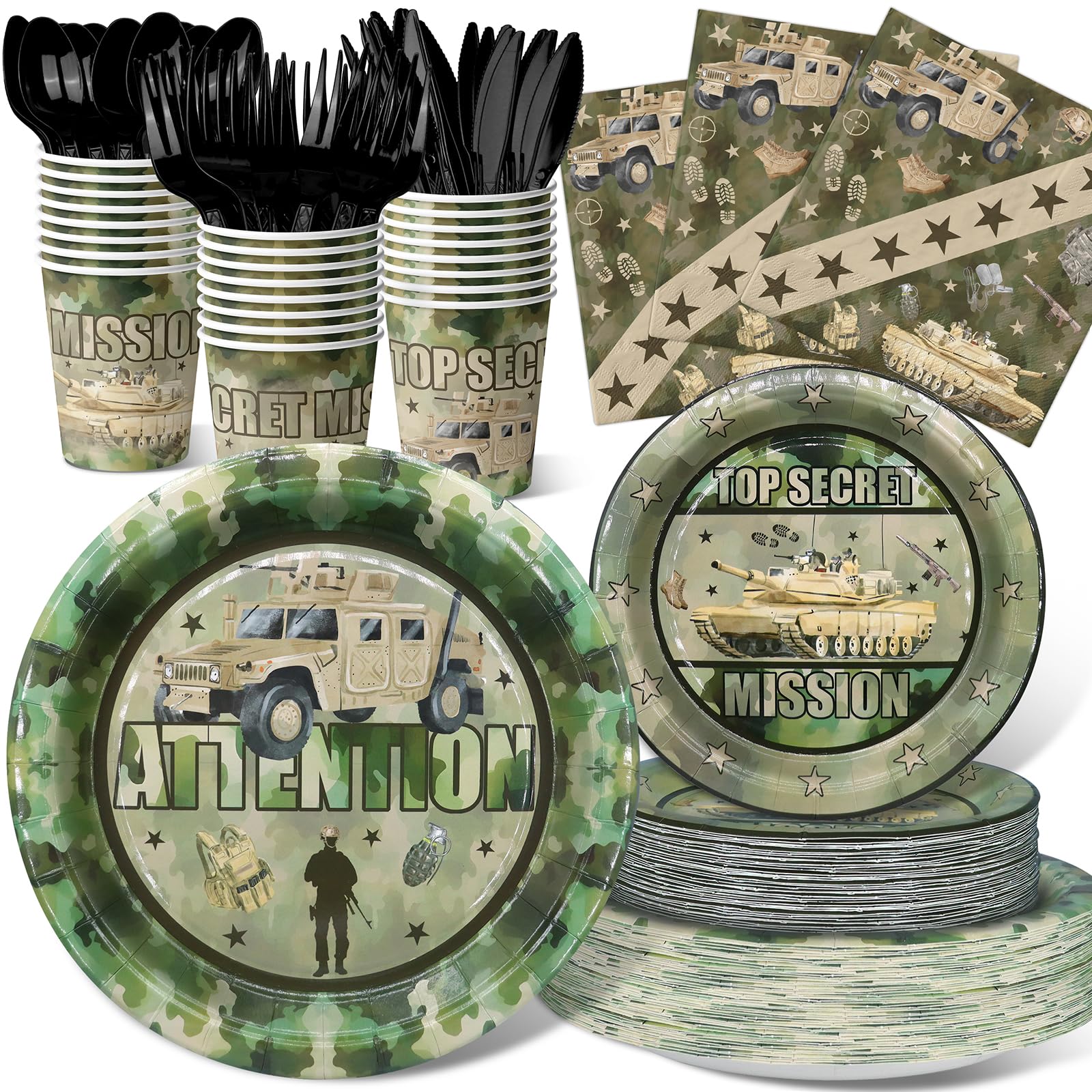 Amazon.com: Army Party Decorations Set - Unique Army Party Plates, Cups ...