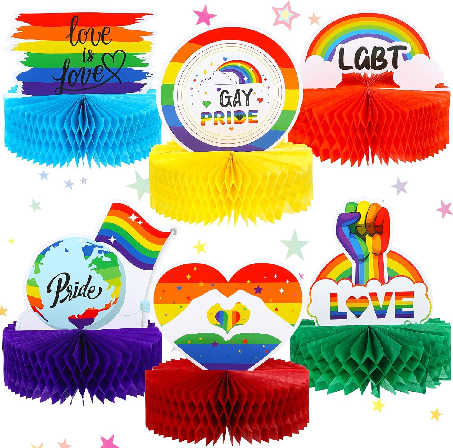 Amazon 6 Pieces Rainbow Honeycomb Centerpieces Rainbow Party amazon-6-pieces-rainbow-honeycomb-centerpieces-rainbow-party