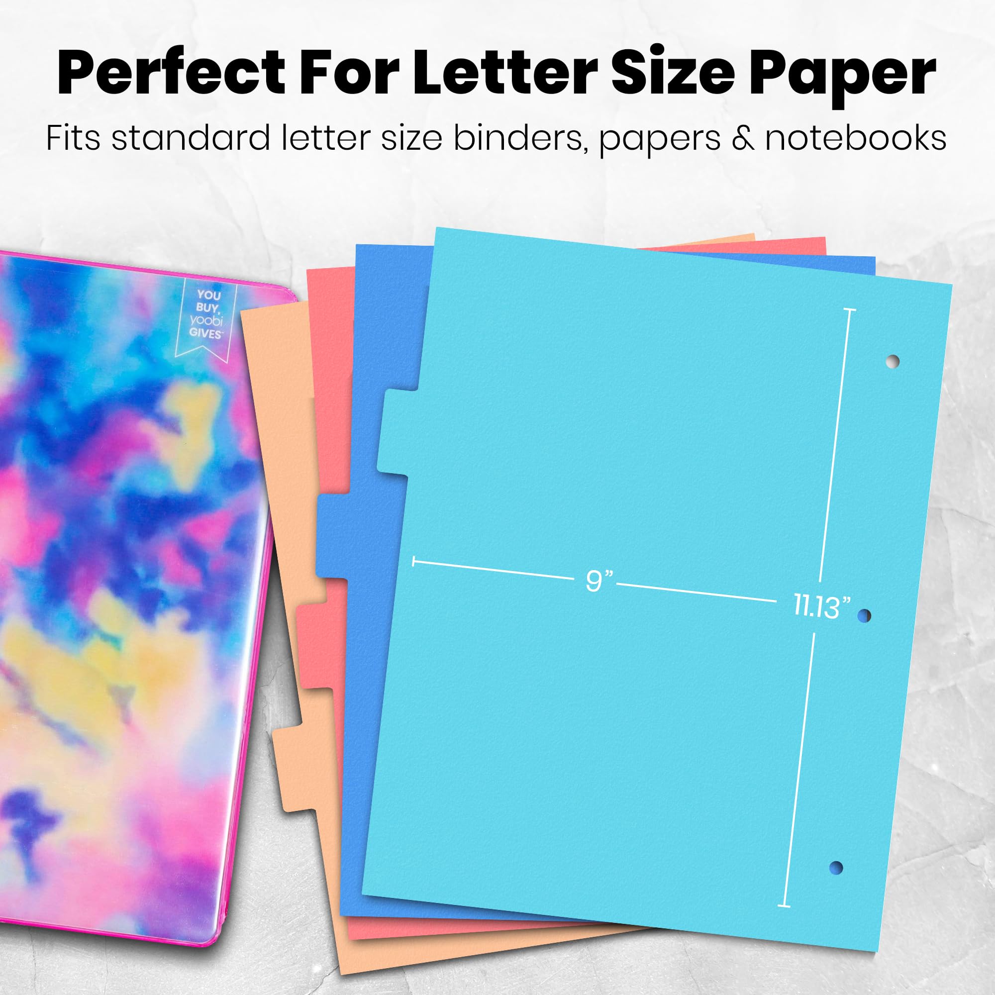 Snapklik.com : 8 Tab Binder Dividers, 3 Hole Punch Divider Set For 3 ...