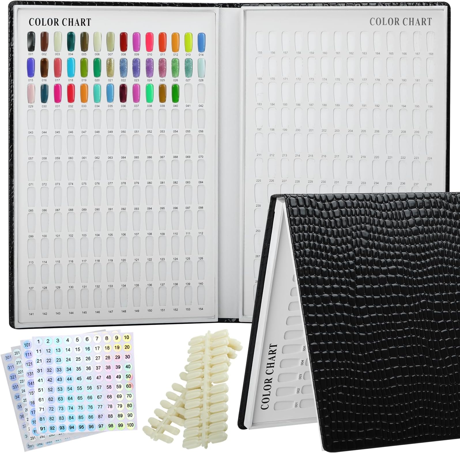 Amazon.com: vnjaoi Professional 308 Nail Colors Chart with Number ...