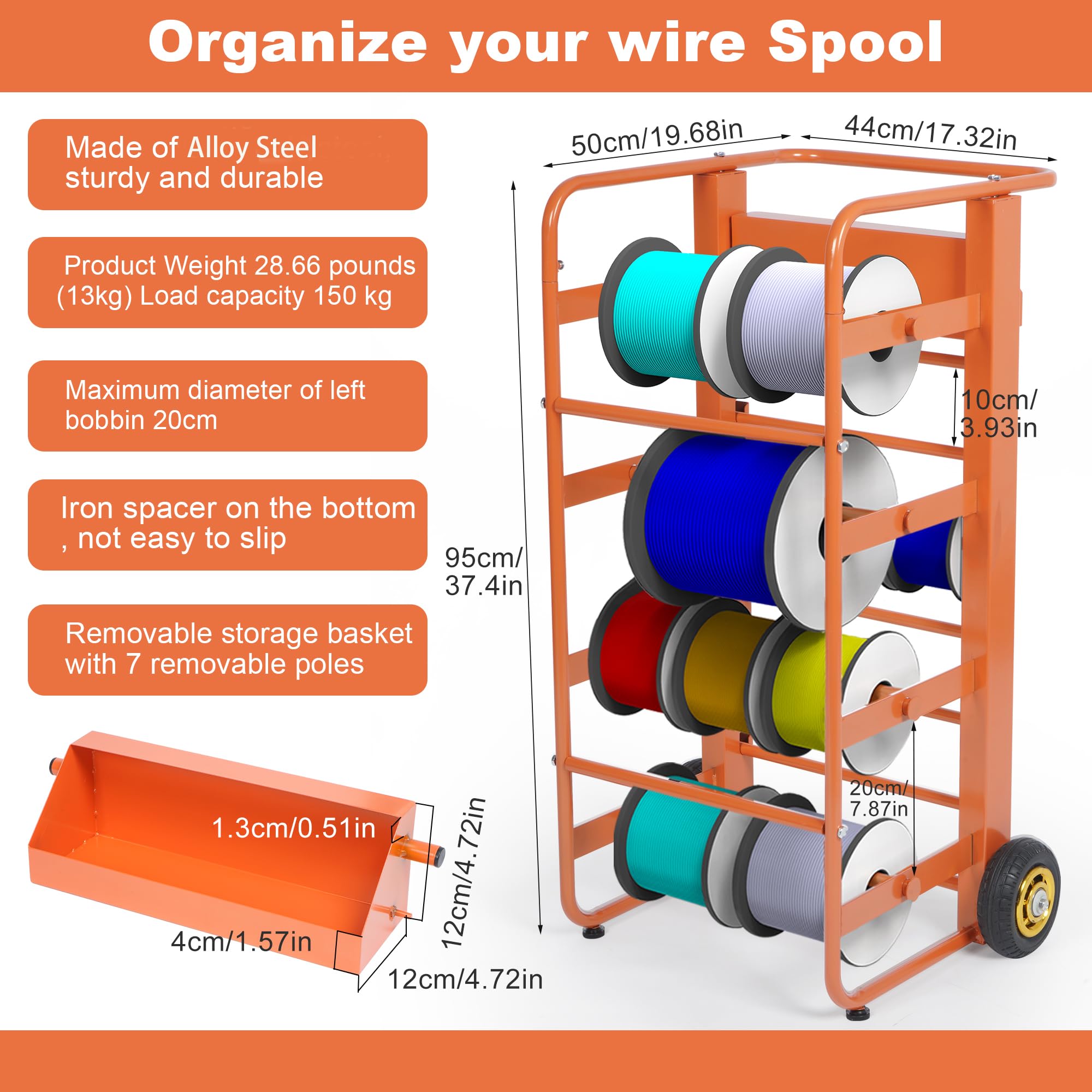 Snapklik.com : Gtouse Wire Spool Rack Multi-Spool Wire Rack Dispenser ...