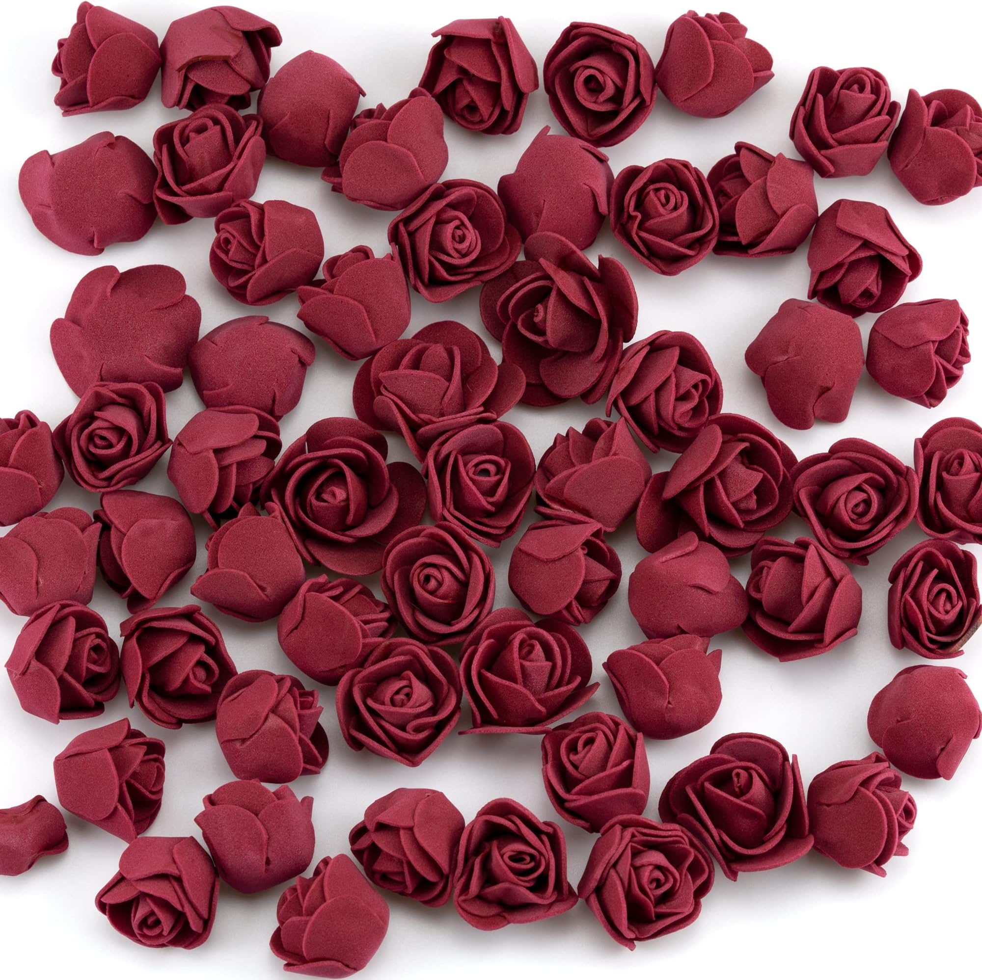 Amazon.com: IFAMIO 100 Pcs Foam Artificial Burgundy Roses Mini Fake ...