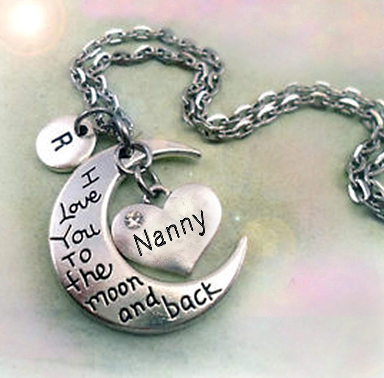 Amazon.com: Nanny I Love You to the Moon and Back Necklace, Keychain or ...