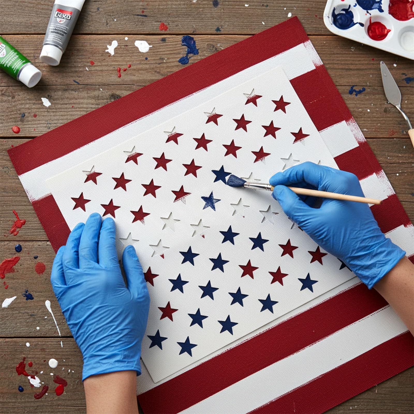 Snapklik.com : 3 Sizes 50 Star Stencil, Reusable Star Stencils For ...