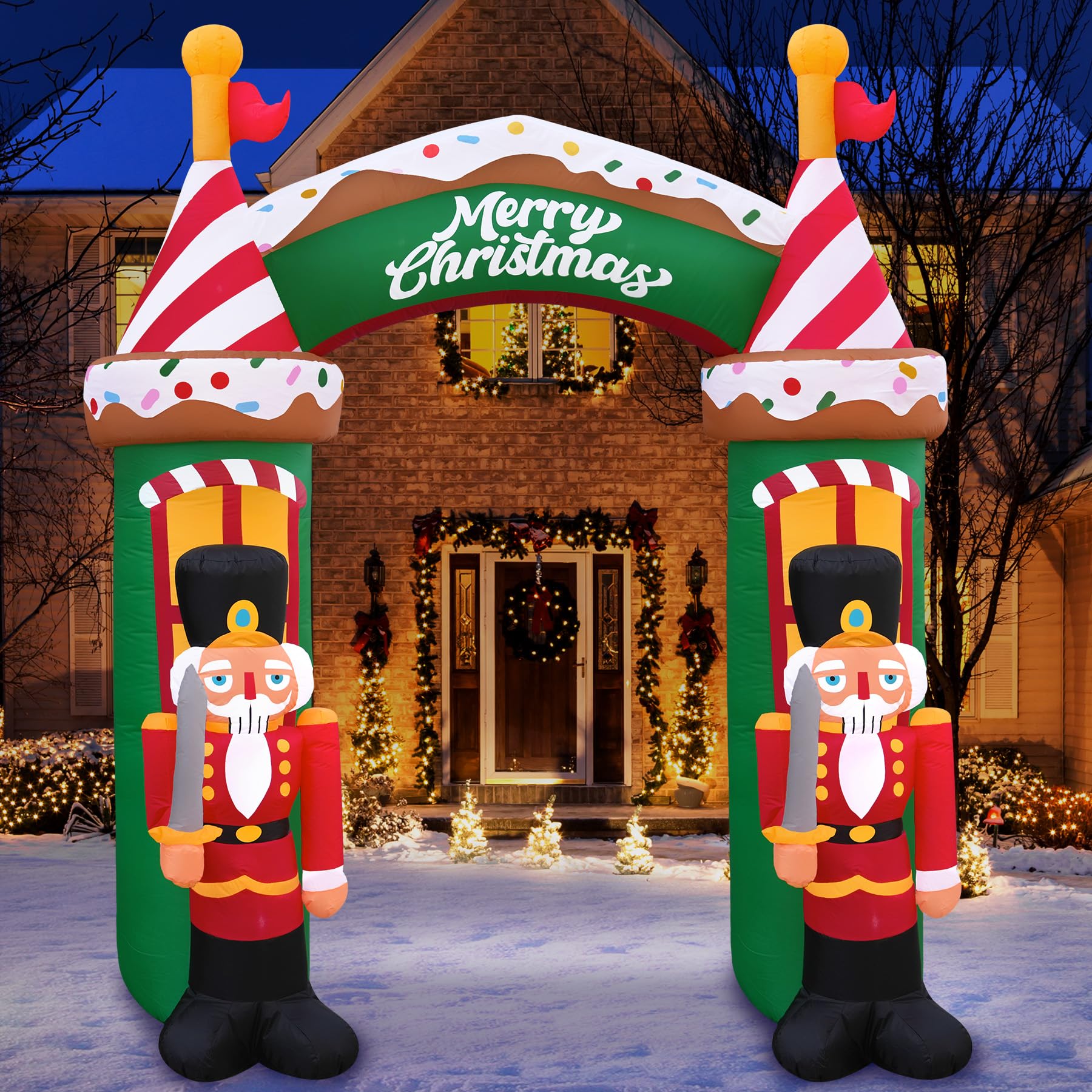 Amazon.com: Holidayana Christmas Inflatables Large 9ft Tall Nutcracker ...