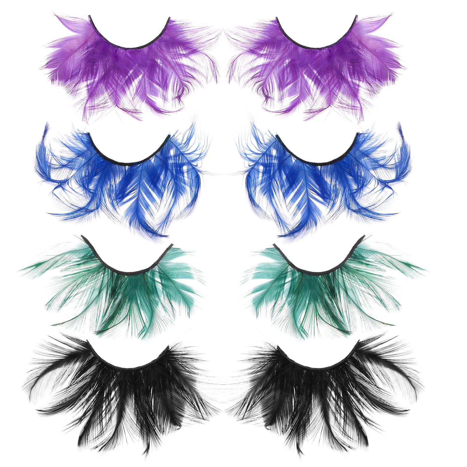 Amazon.com: DSLONG Halloween Eyelashes Green Feather Eyelashes Dramatic ...