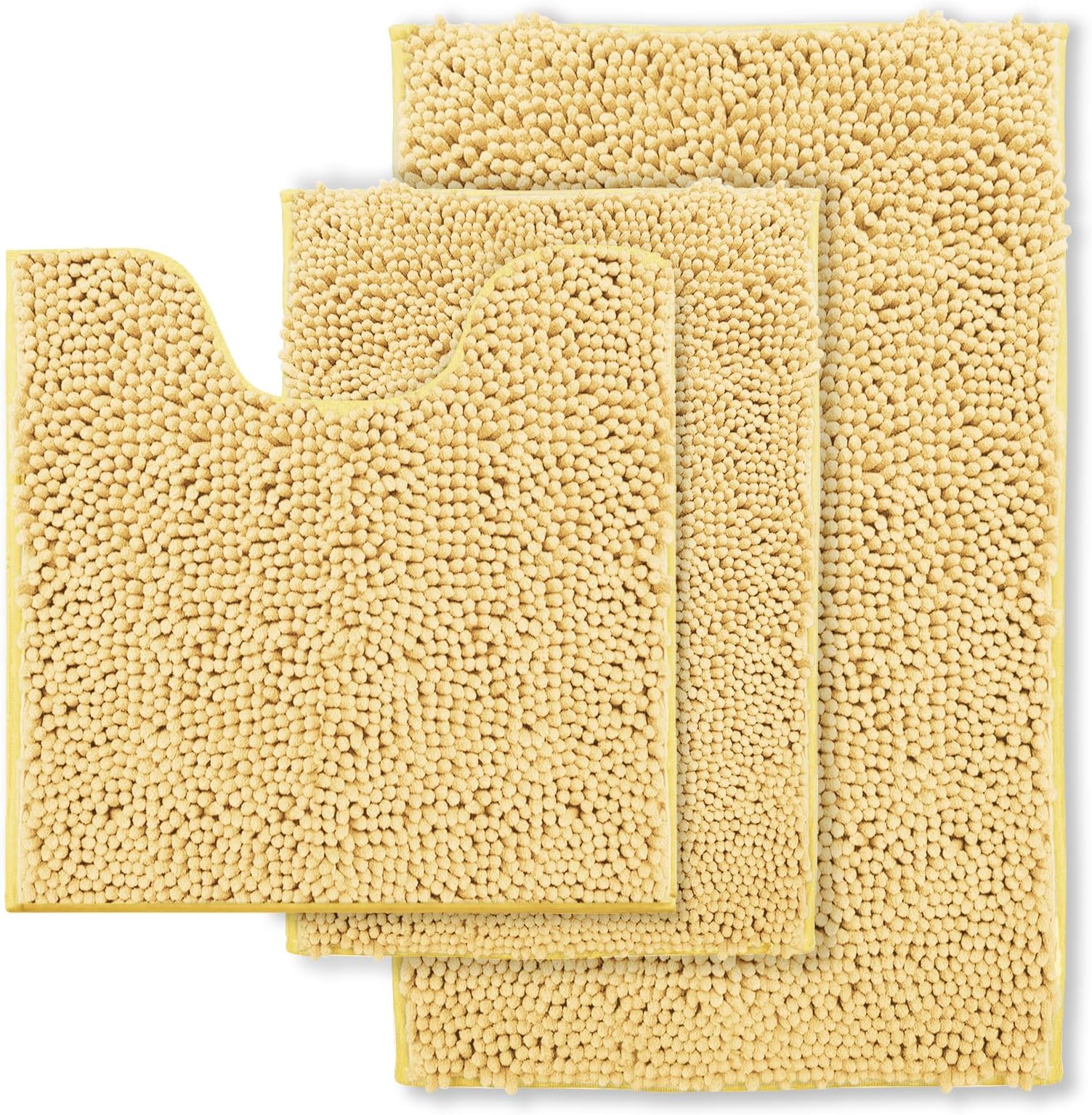 Amazon.com: Drydiet 6 Pcs Chenille Bathroom Rugs Non Slip Bath Mats Set ...