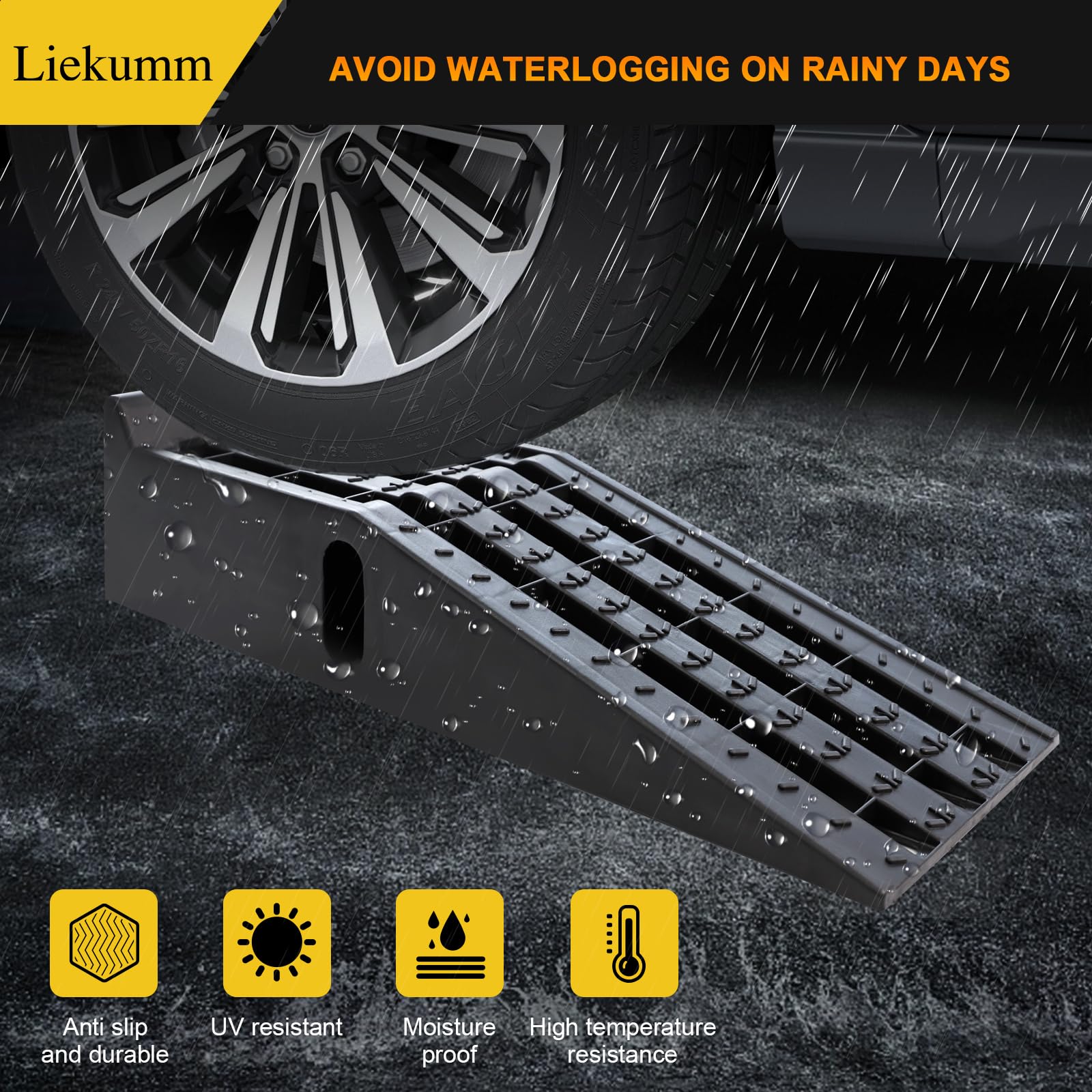 Car Ramps, Set of 2 Car Service Ramps, Plastic Vehicle Ramp Lifts 6.7 ...