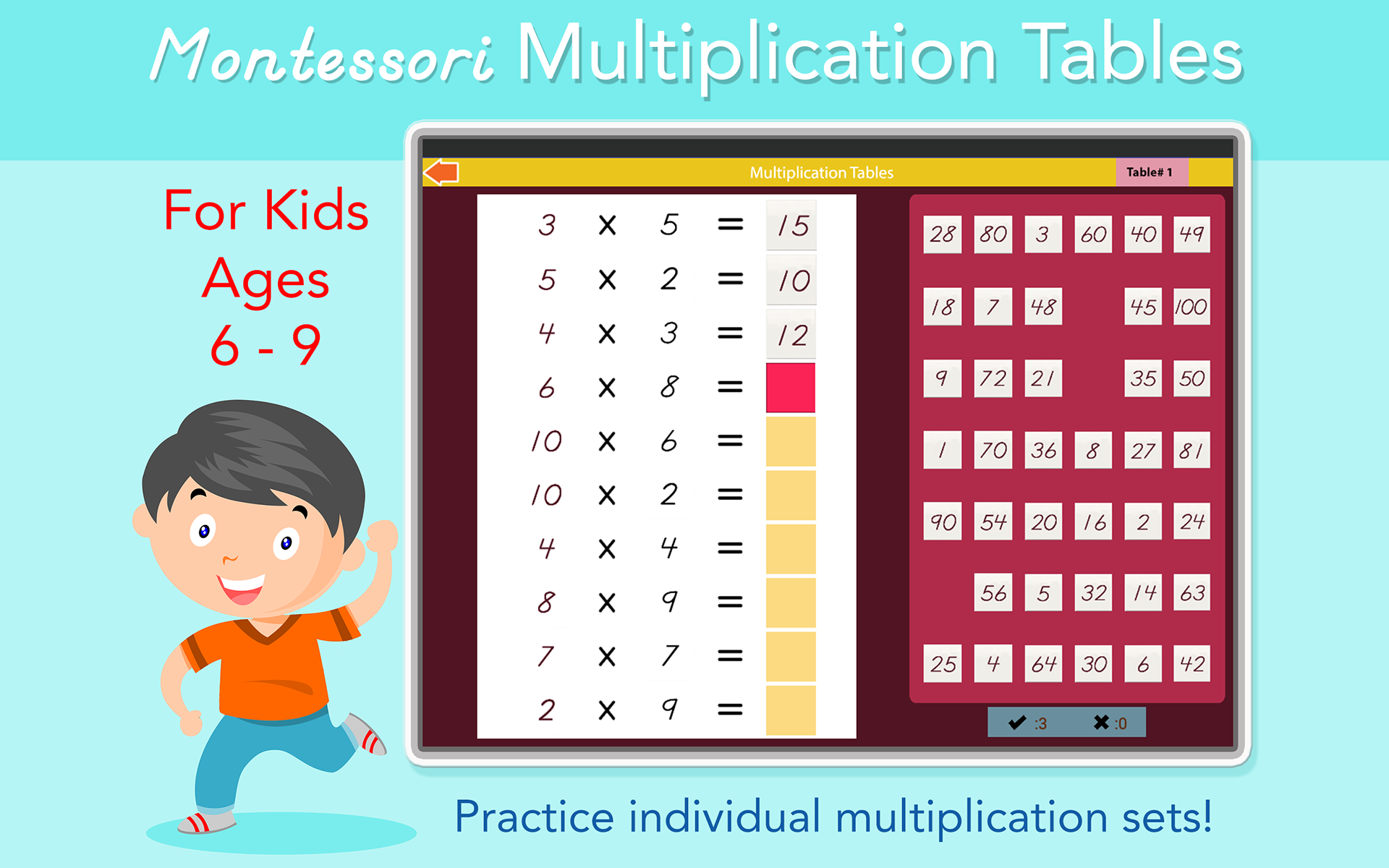 Multiplication Tables - Montessori Math for Kids Ages 6 & Up - App on ...