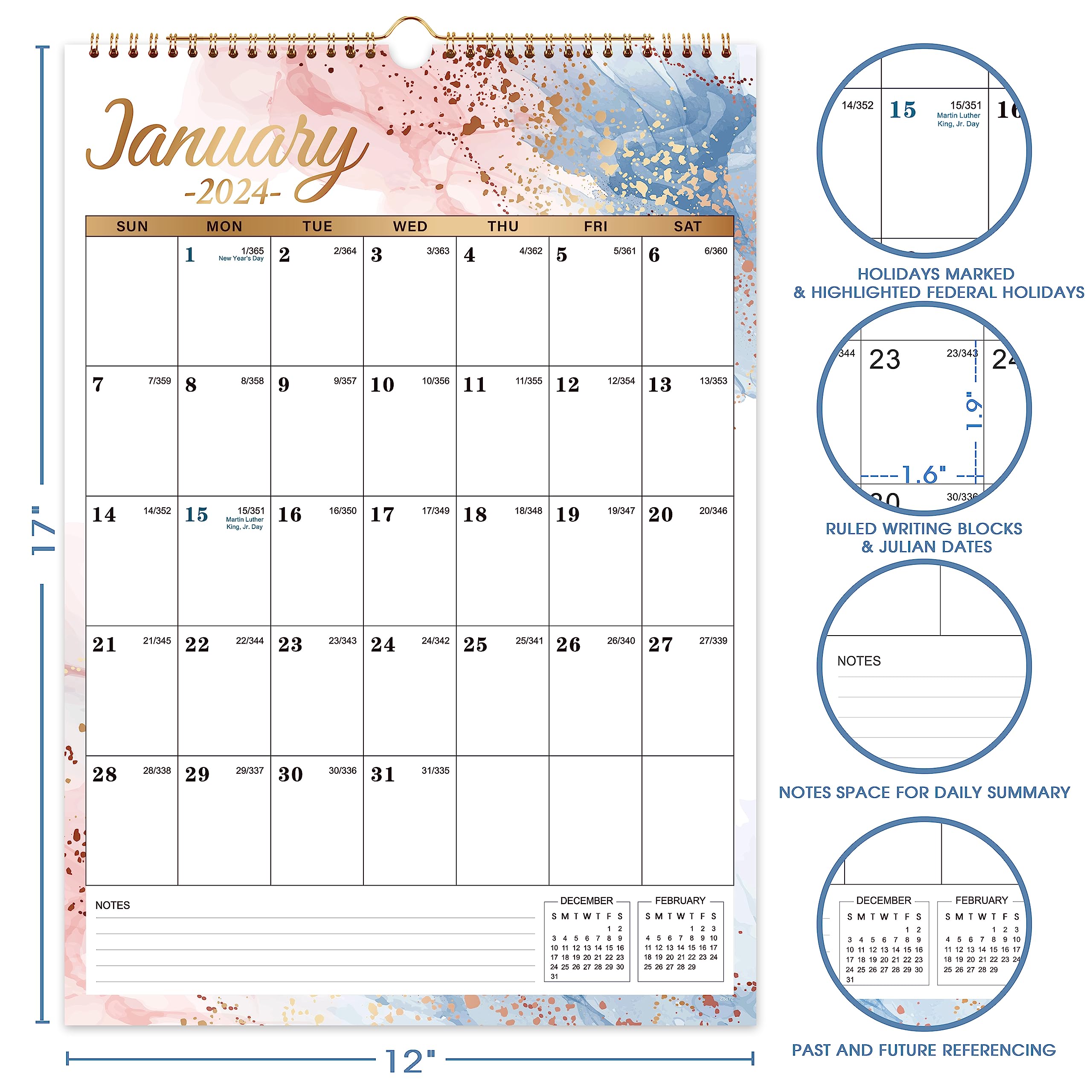 Snapklik.com : 2024 Calendar - 2024 Wall Calendar From January To ...