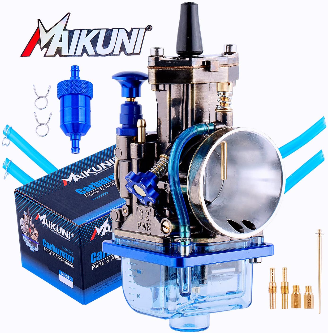 Amazon.com: PWK Carburetor 32mm Performance Upgrade Racing Carburetor with Carb Jets Universal ...