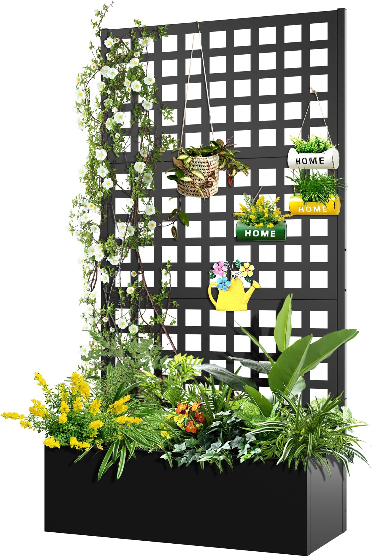 Amazon.com: IDZO 71 Inches Height Raised Garden Bed with Trellis ...