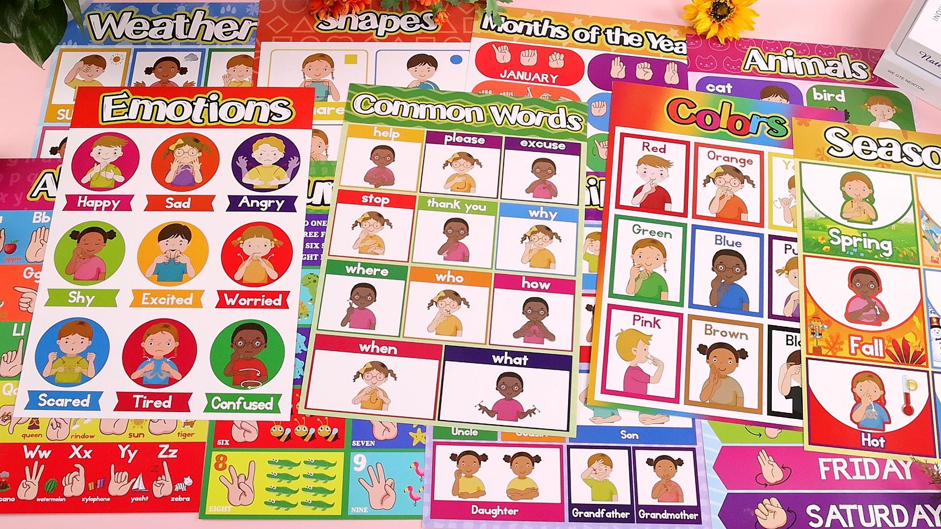 Parts Of Speech Posters For Classroom 12 Pack Classroom Sign Language ...