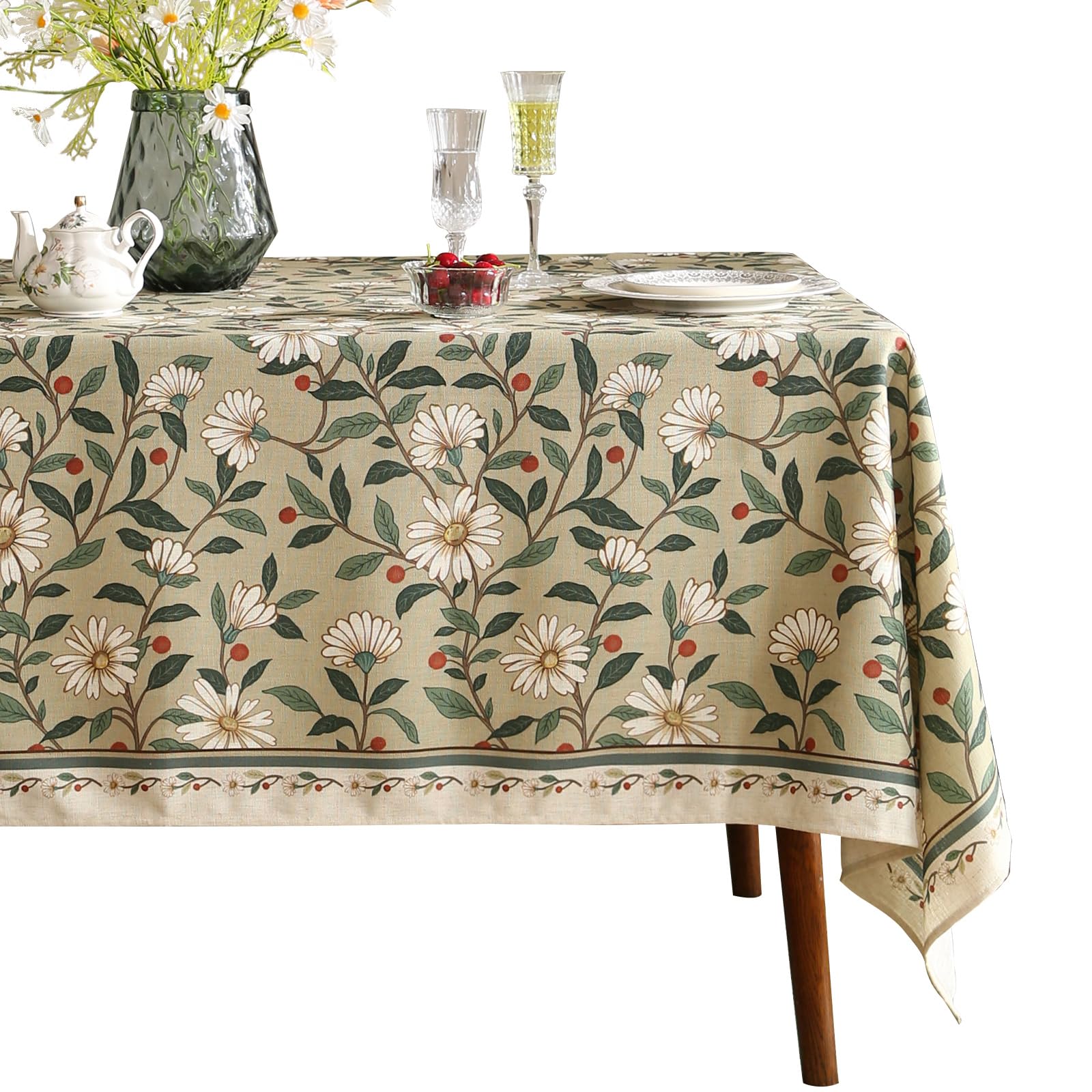 Amazon.com: ISAENNE French Tablecloth for Rectangle Tables,Linen Table ...