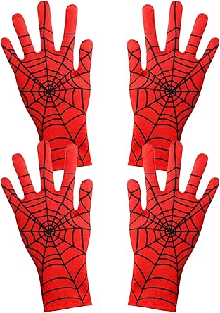 Amazon.com: Geyoga 2 Pairs Spider Web Gloves Halloween Spider Gloves ...