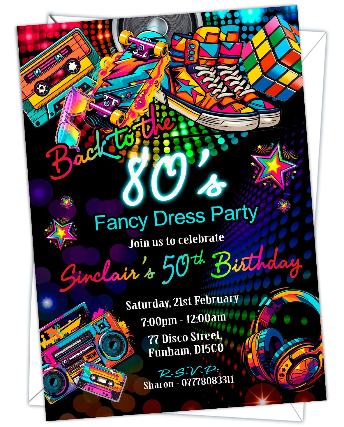 80s Birthday Invitations Printable