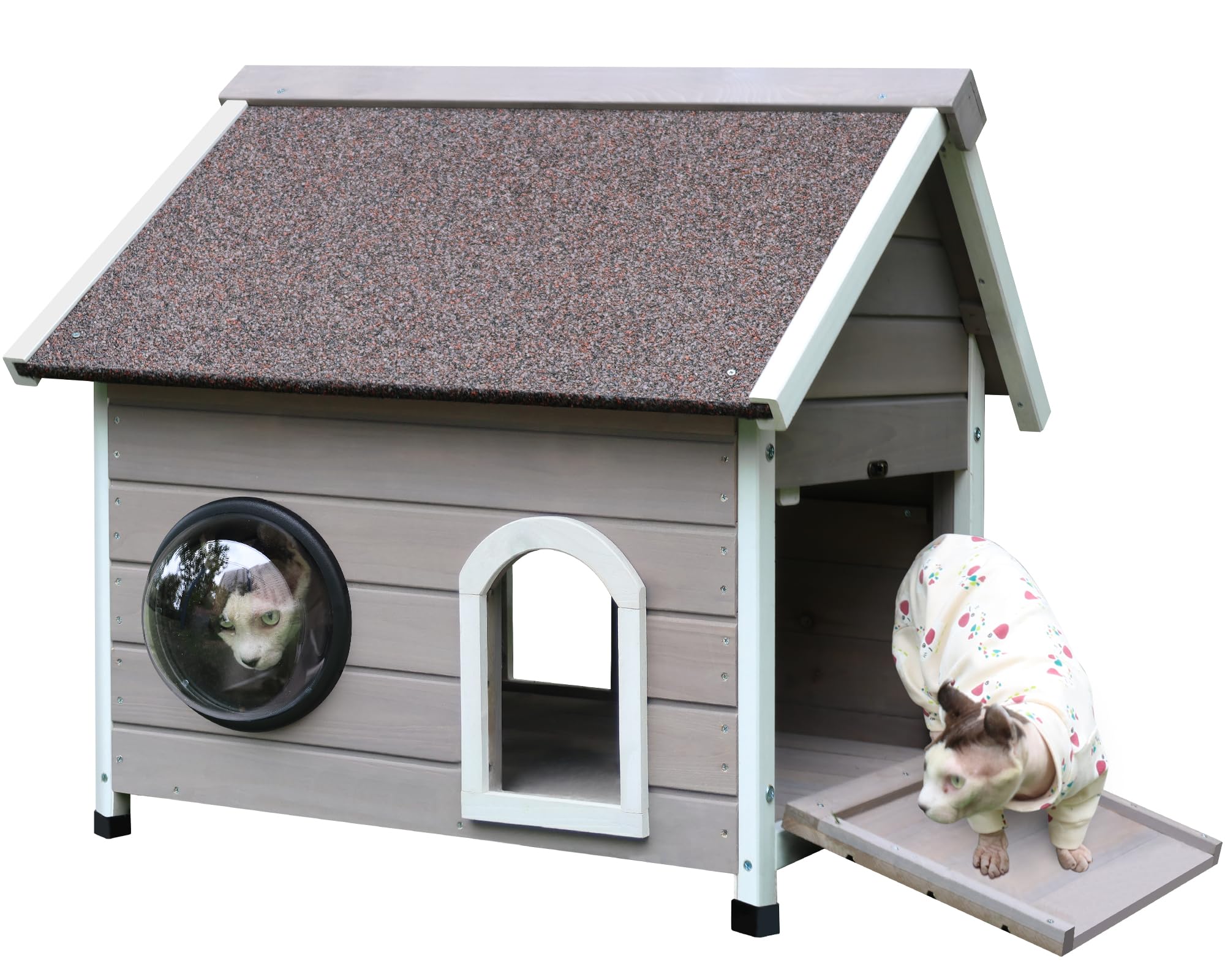 Snapklik.com : HiCaptain Outdoor Cat House For Feral Cats, Weatherproof ...