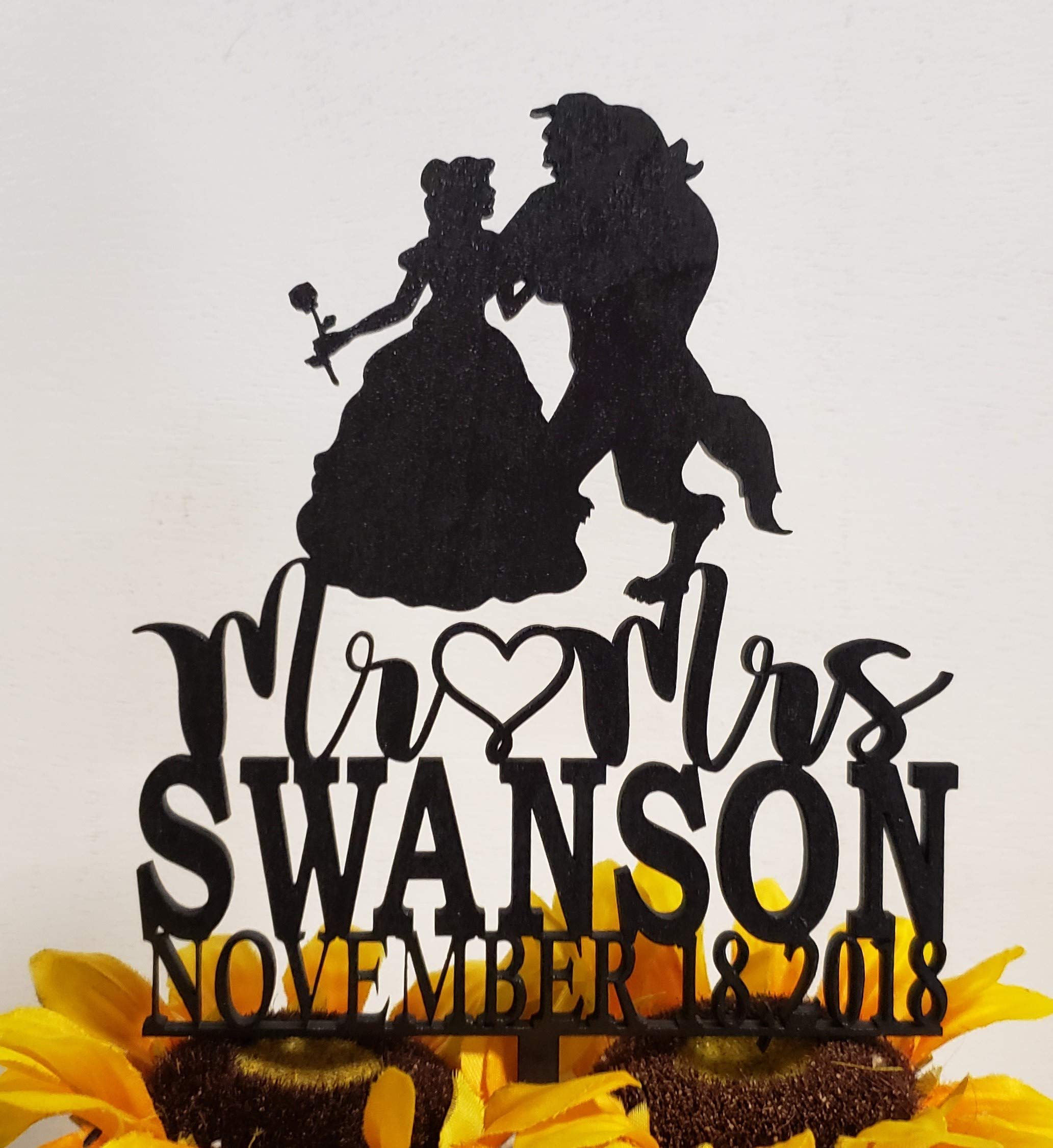 Buy Beauty and the Beast Cake Topper- Enchanted Rose, Personalized ...