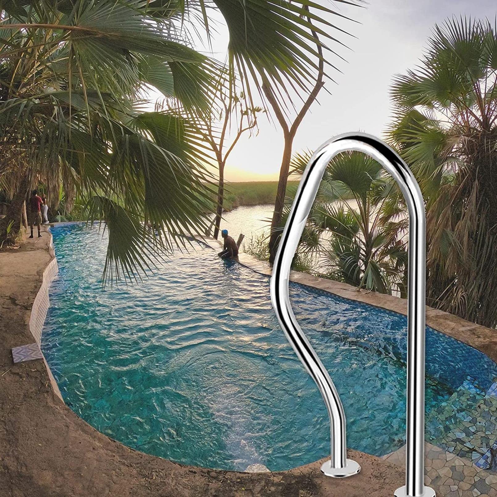 Buy Swimming Pool Handrail, 31.5 in Stainless Steel Swimming Pool Hand ...