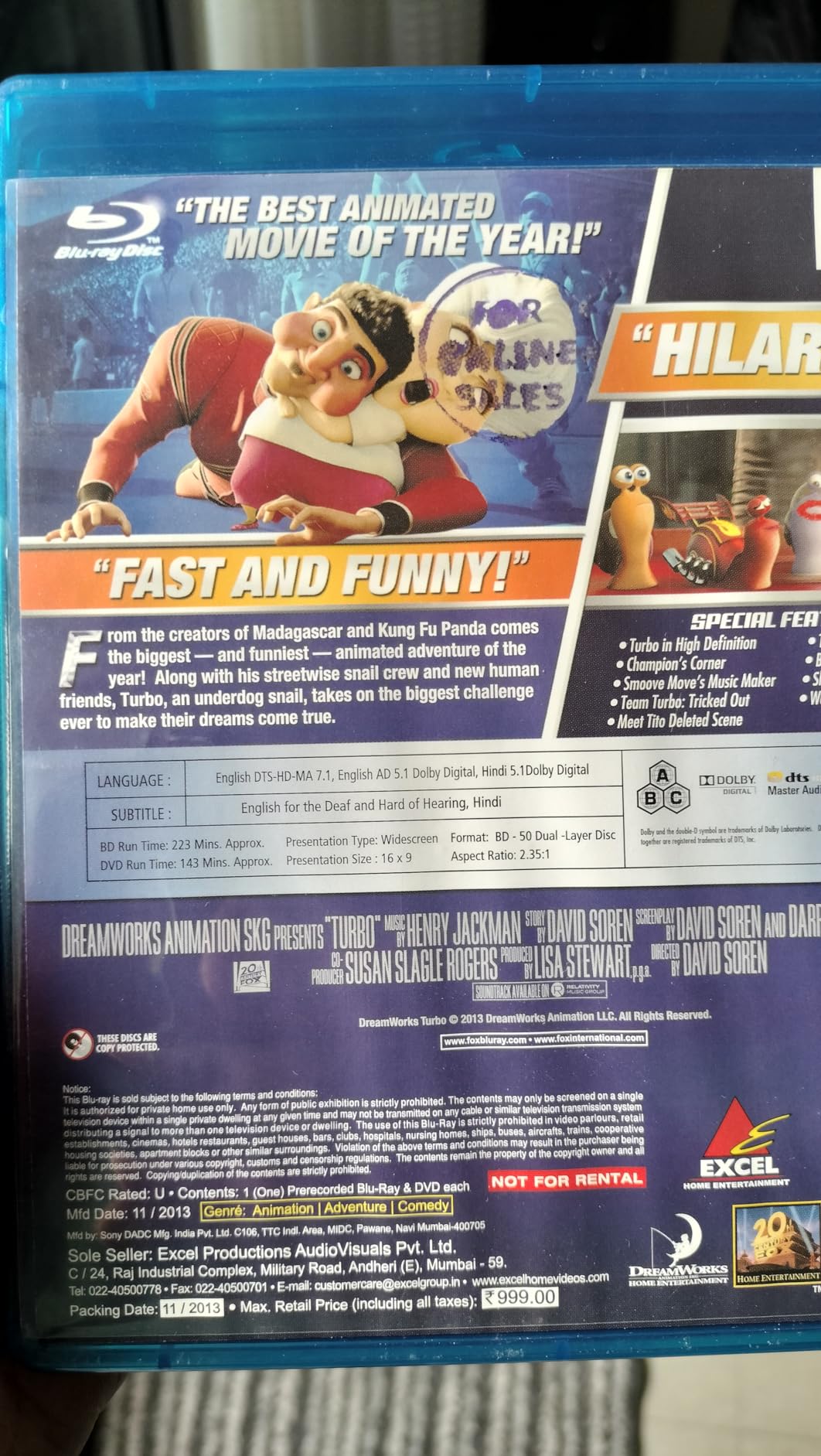 Turbo: Amazon.in: Ryan Reynolds, Paul Giamatti, Michael Peña, Samuel L ...