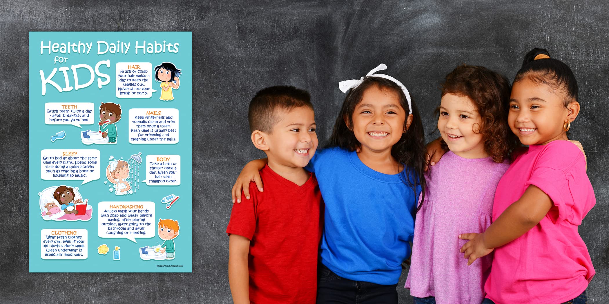 buy-kids-7-healthy-daily-habits-poster-laminated-12-x-18-inches