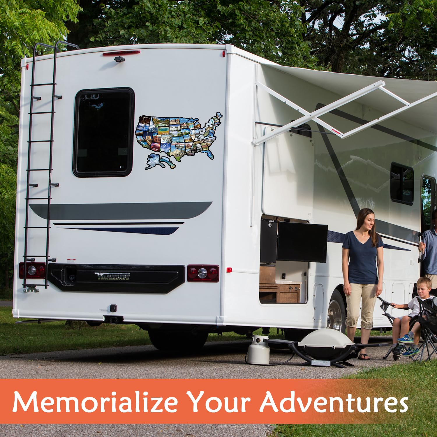 Snapklik.com : RV Map Of States Visited: 2PCS RV State Sticker Travel ...