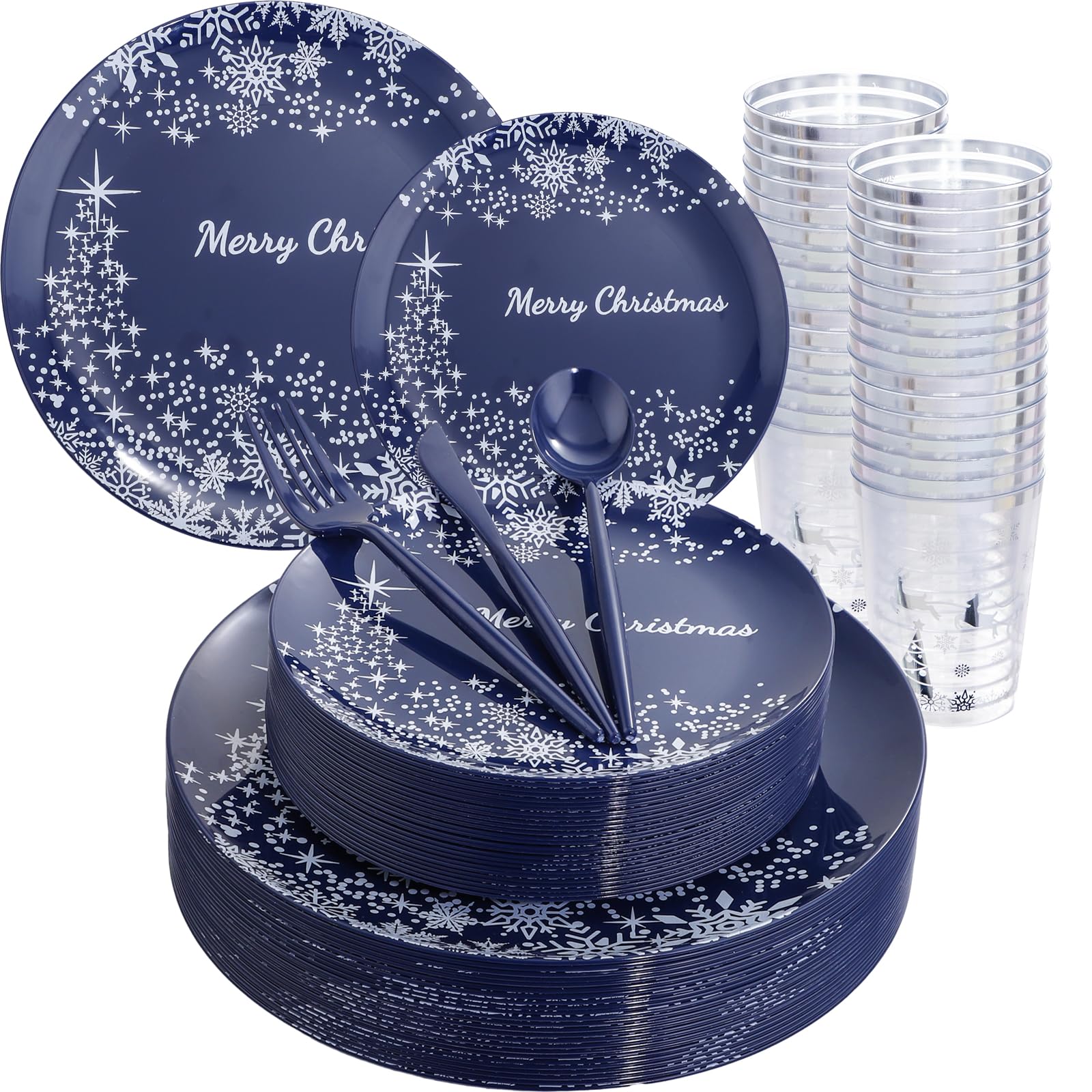 Amazon.com | supernal 180pcs Christmas Plastic Plates,Christmas ...