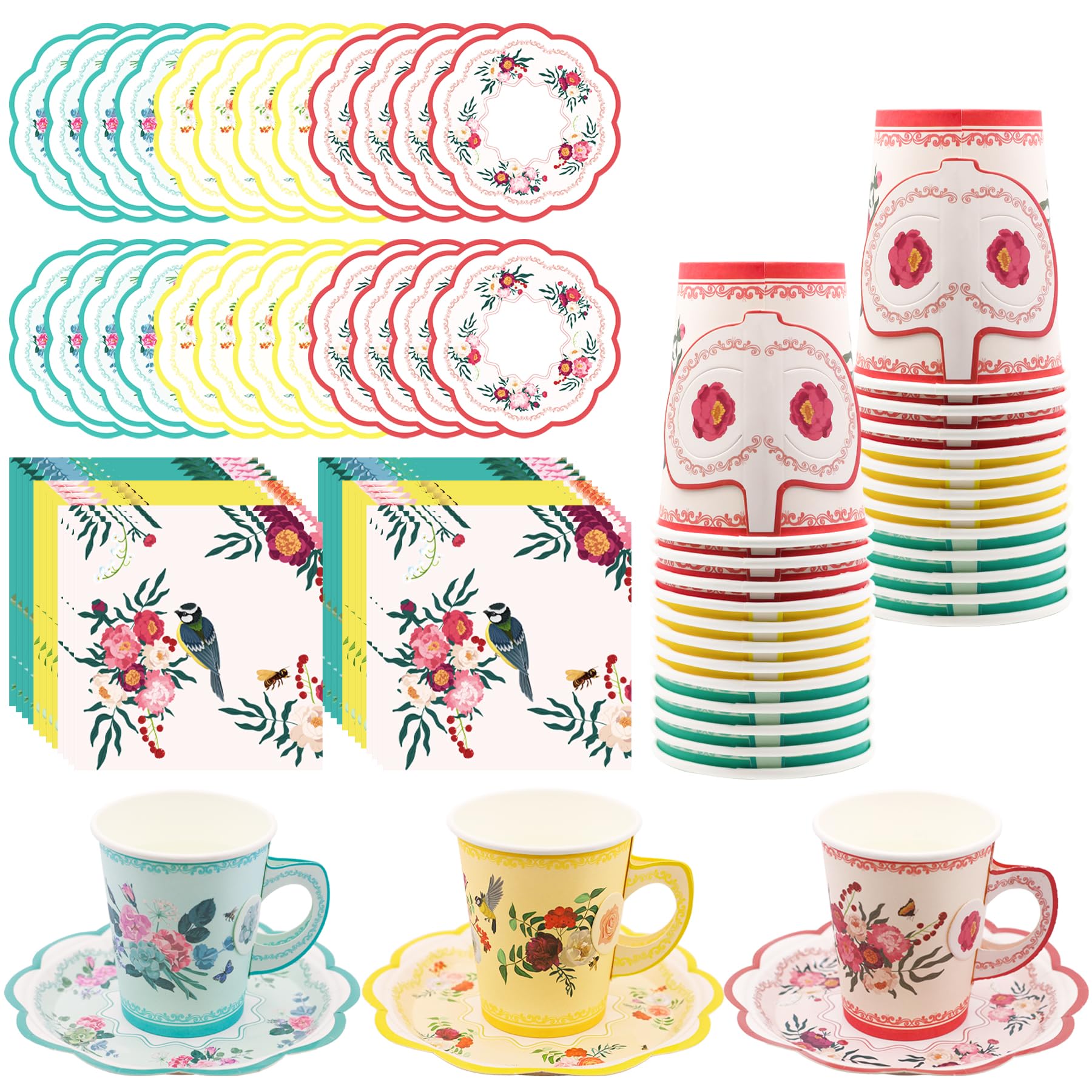 Amazon.com: Ccshyysm Disposable Tea Cups - 24 Pack Paper Tea Cups and ...