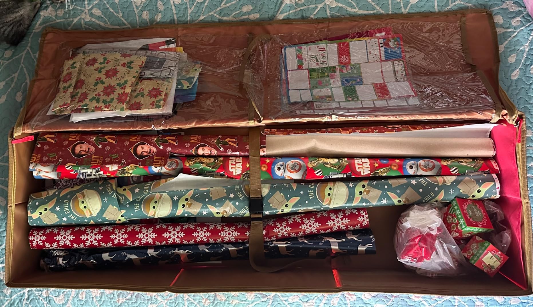 Amazon.com: Sattiyrch Gift Wrapping Paper Storage containers,600D ...