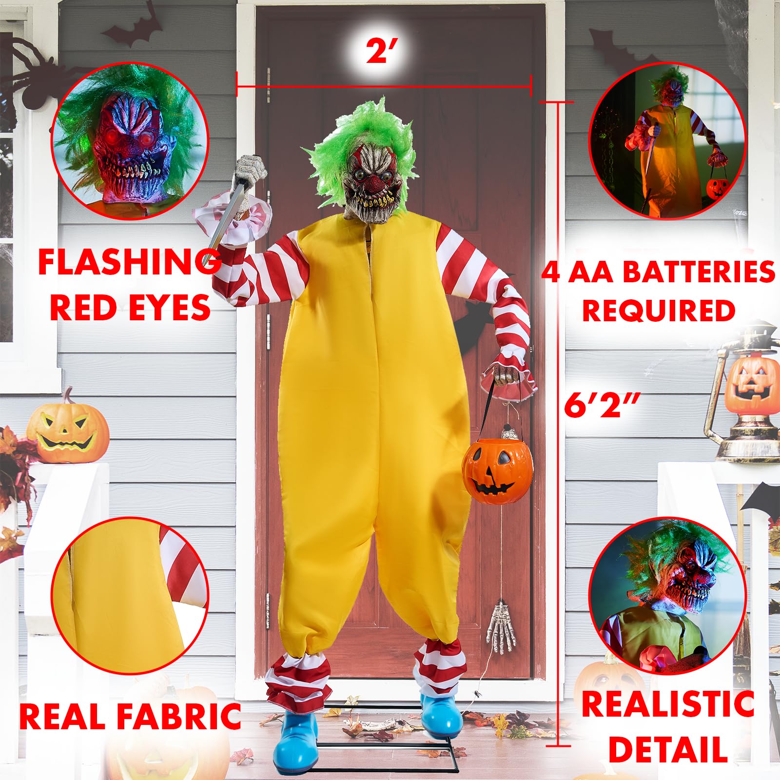 Snapklik.com : GUTE Haunted Killer Motion-Activated Animated Scary ...