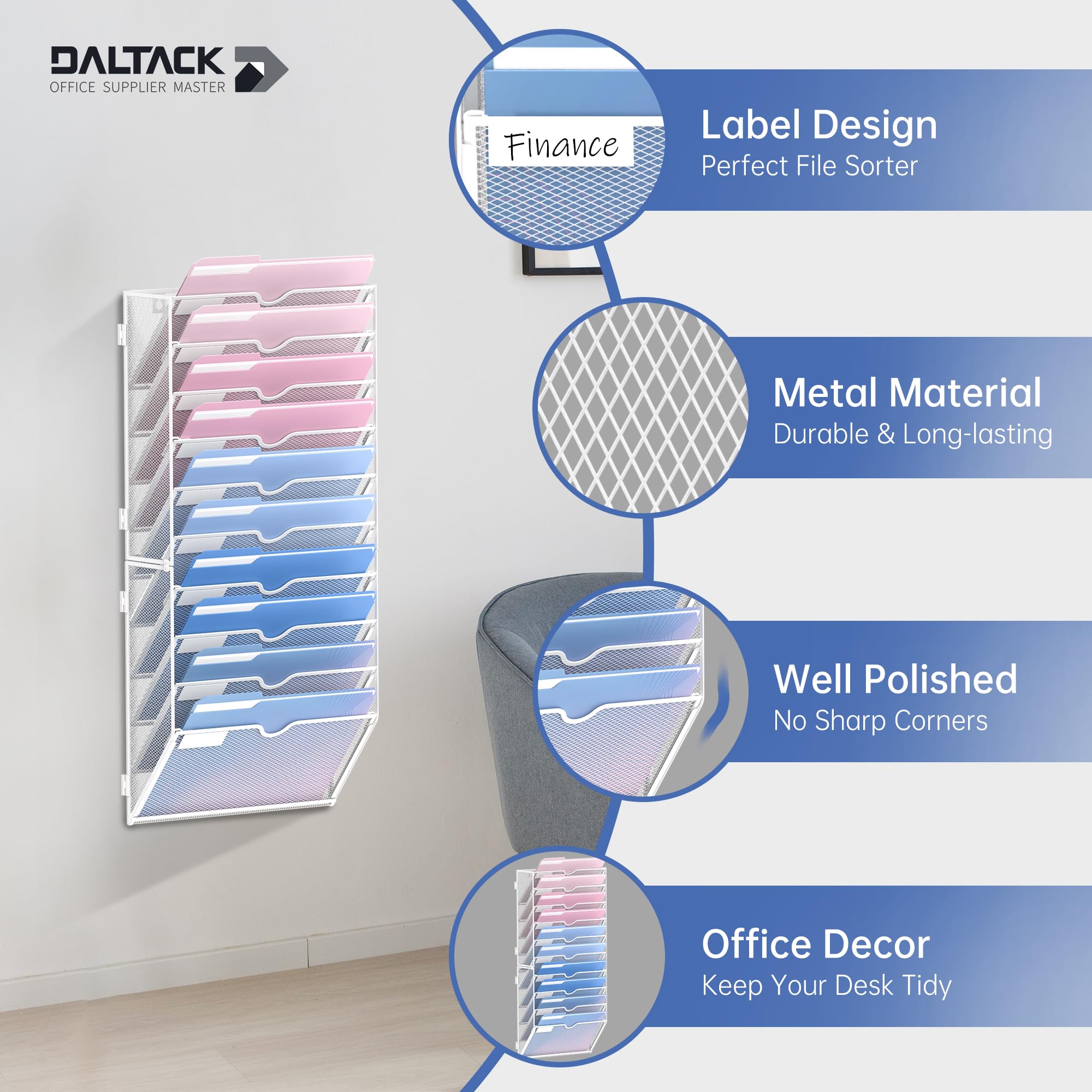 Snapklik.com : Wall File Organizer, 10 Tier Hanging File Organizer ...