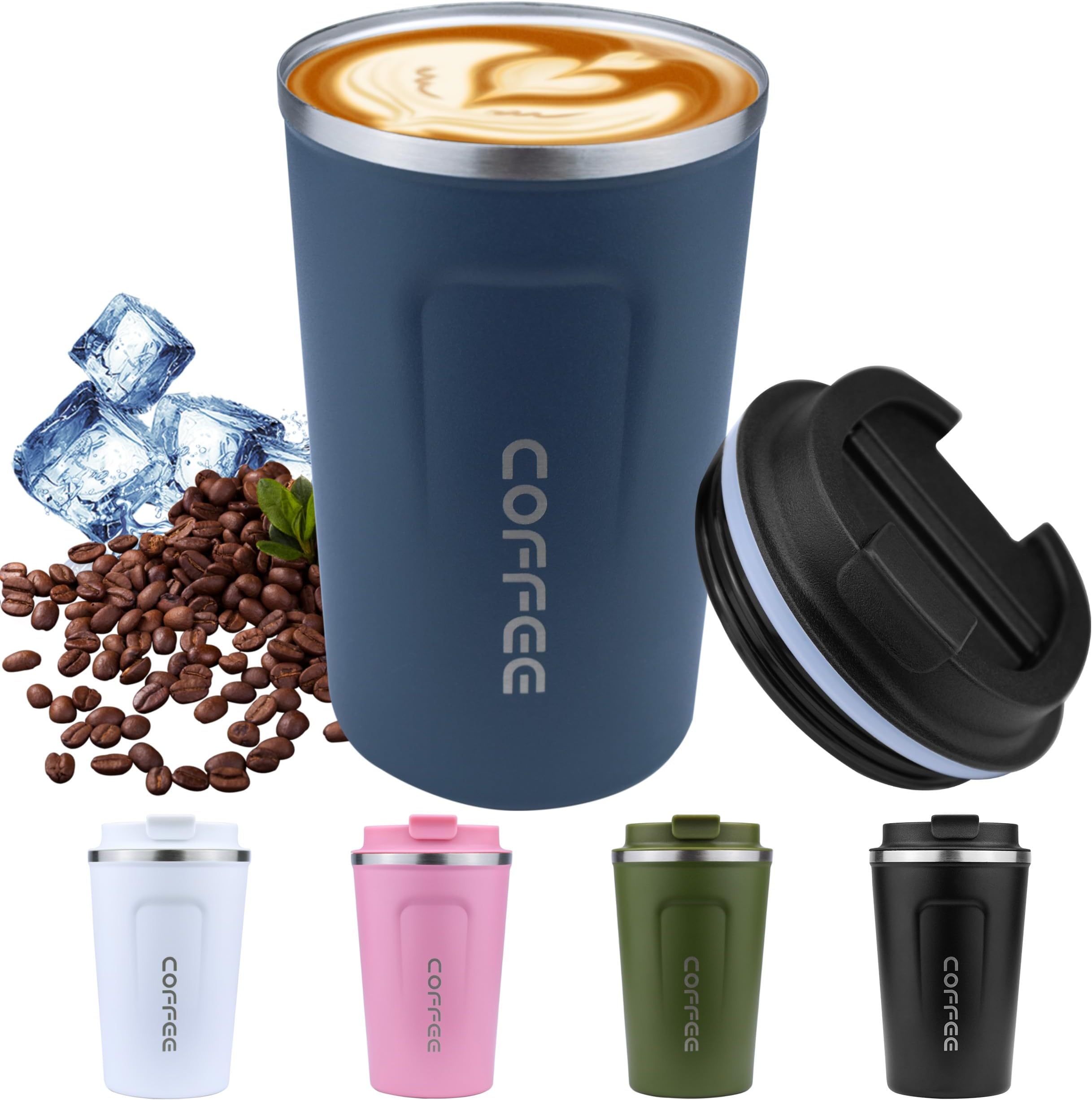 Amazon.com | Insulated Travel Coffee Cup with Leak Proof Lid,To Go ...