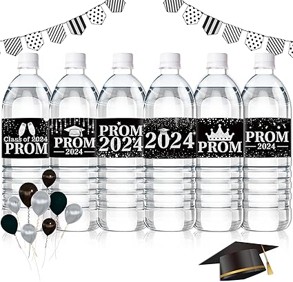Amazon.com: Graduation Prom Water Bottle Label - COcnny 120pcs Prom ...